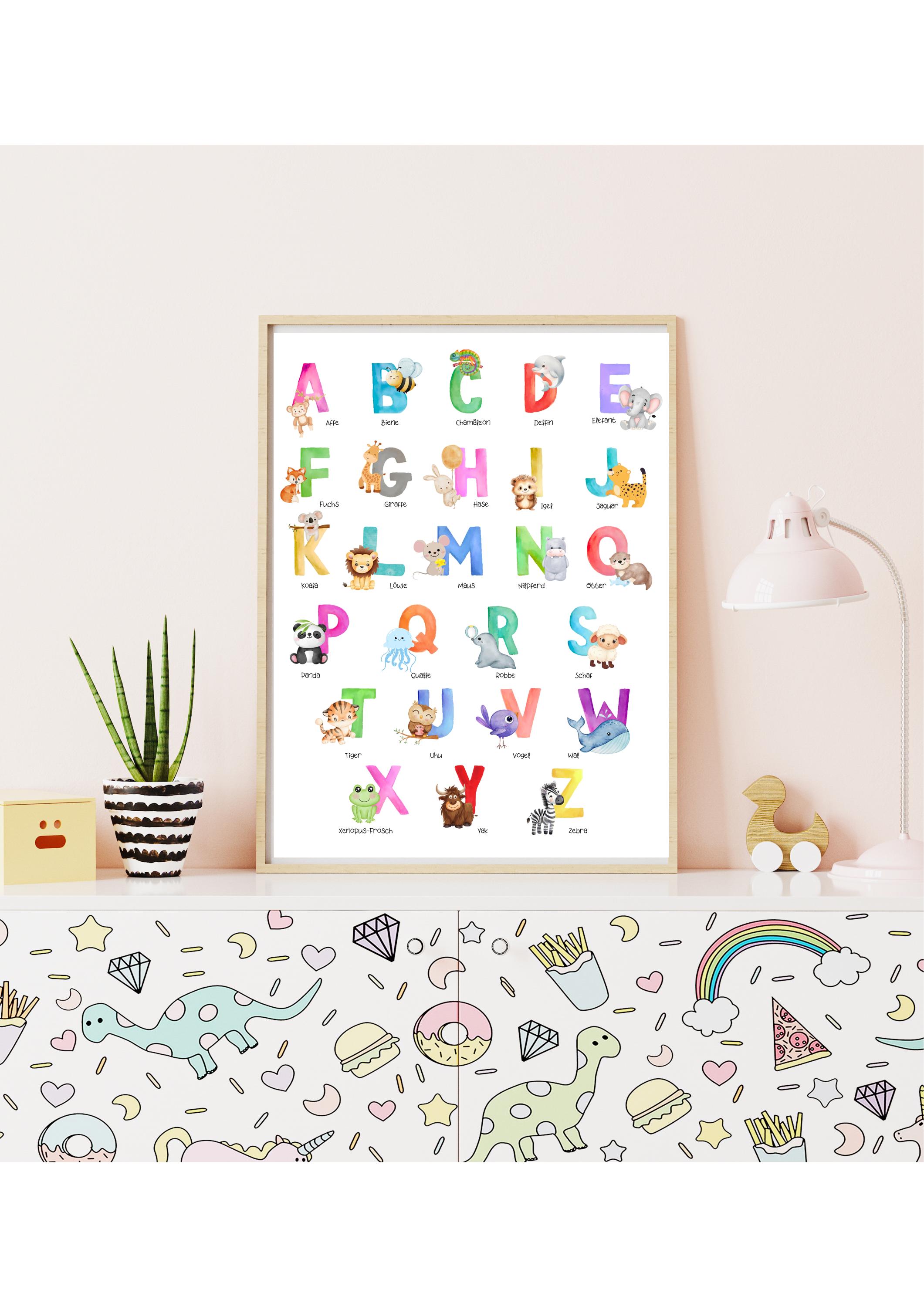 Animal ABC Poster as Instant Download – Cute A-Z Learning Poster in ...