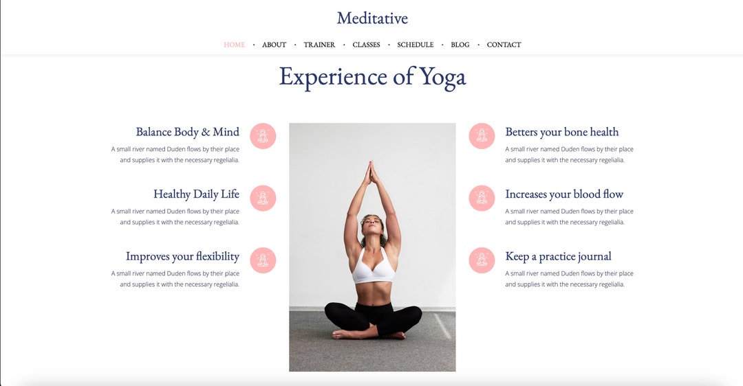 Yoga Meditation Pilates Website Template HTML CSS Bootstrap - Etsy