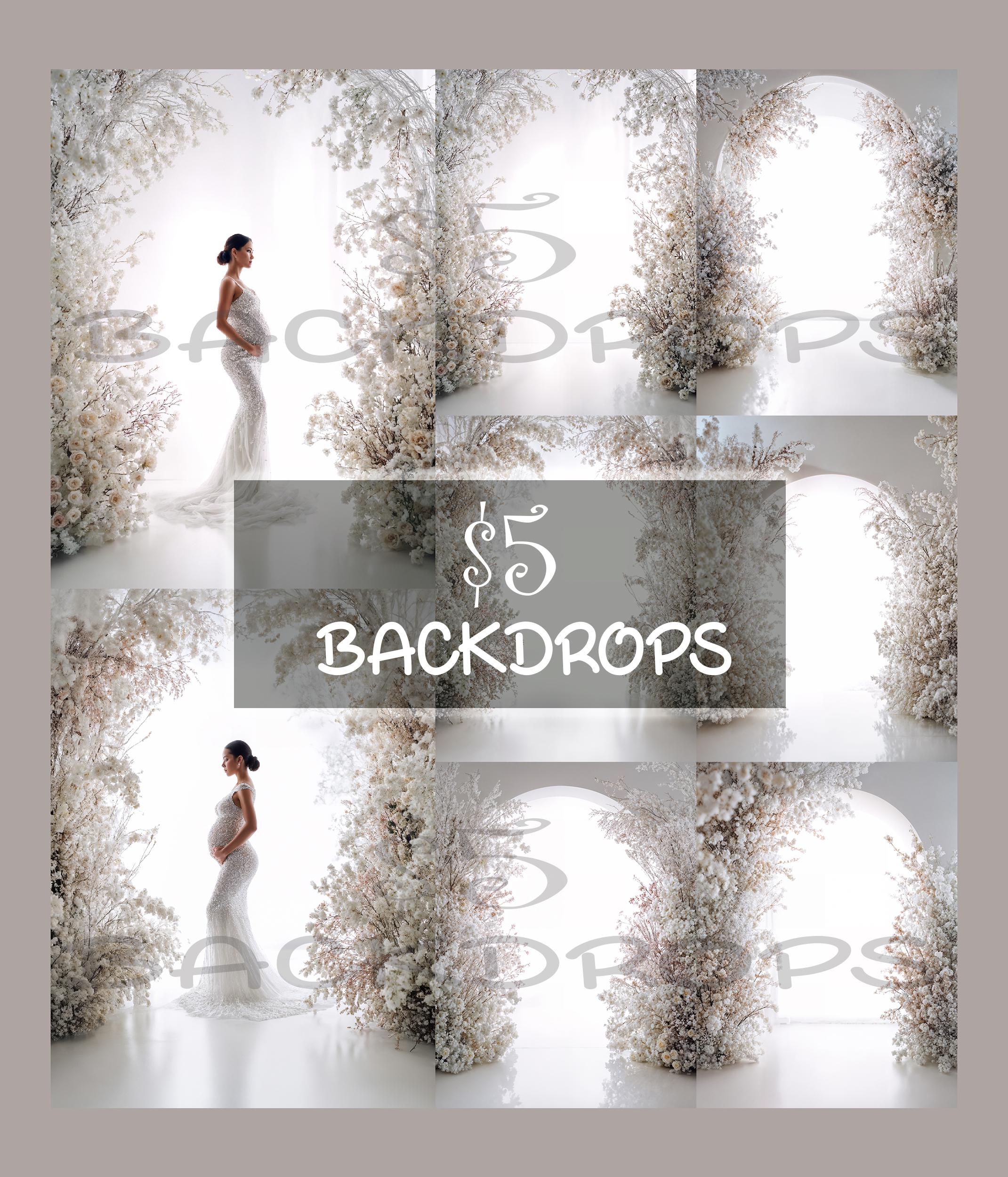 Backlit Flowers Set Digital Backdrops, Maternity Backgrounds, Studio ...
