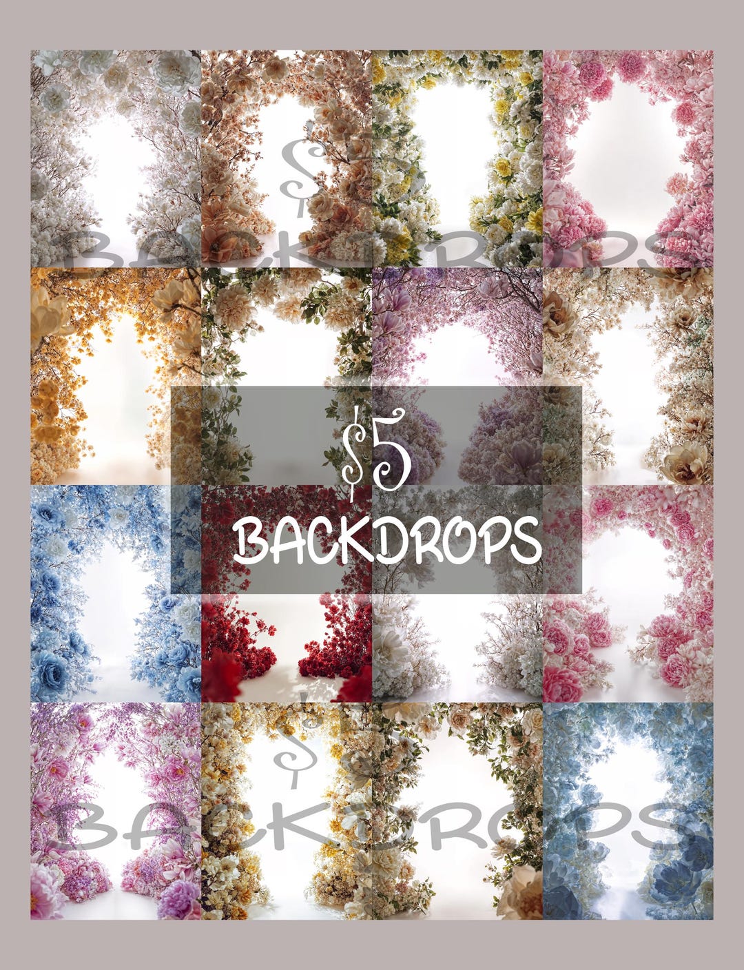 Backlit Frames Set Digital Backdrops, Maternity Backgrounds, Studio ...