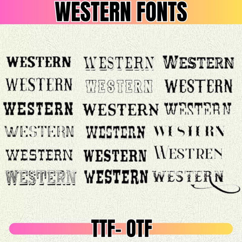 Western Font - Etsy
