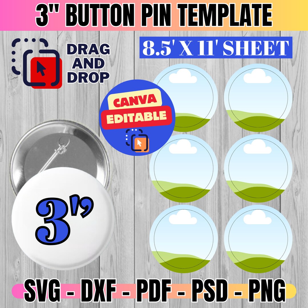 3 Button Pin Template, Button Pin Svg, Button Pin Blank, Sublimation ... 3 Button Pin Template, Button Pin Svg, Button Pin Blank, Sublimation ...