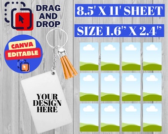 Rectangle Keychain Template, Keychain Template Svg, Sublimation ...