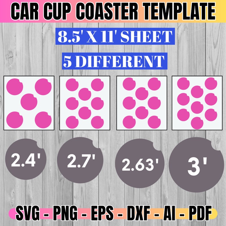 Car Coaster Template Svg, Car Cup Coaster Template, Car Coaster ...