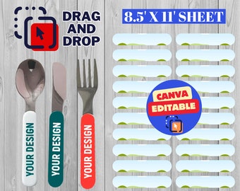 Kid Cutlery Template, Kid Cutlery Template for Sublimation, Polymer Kid ...