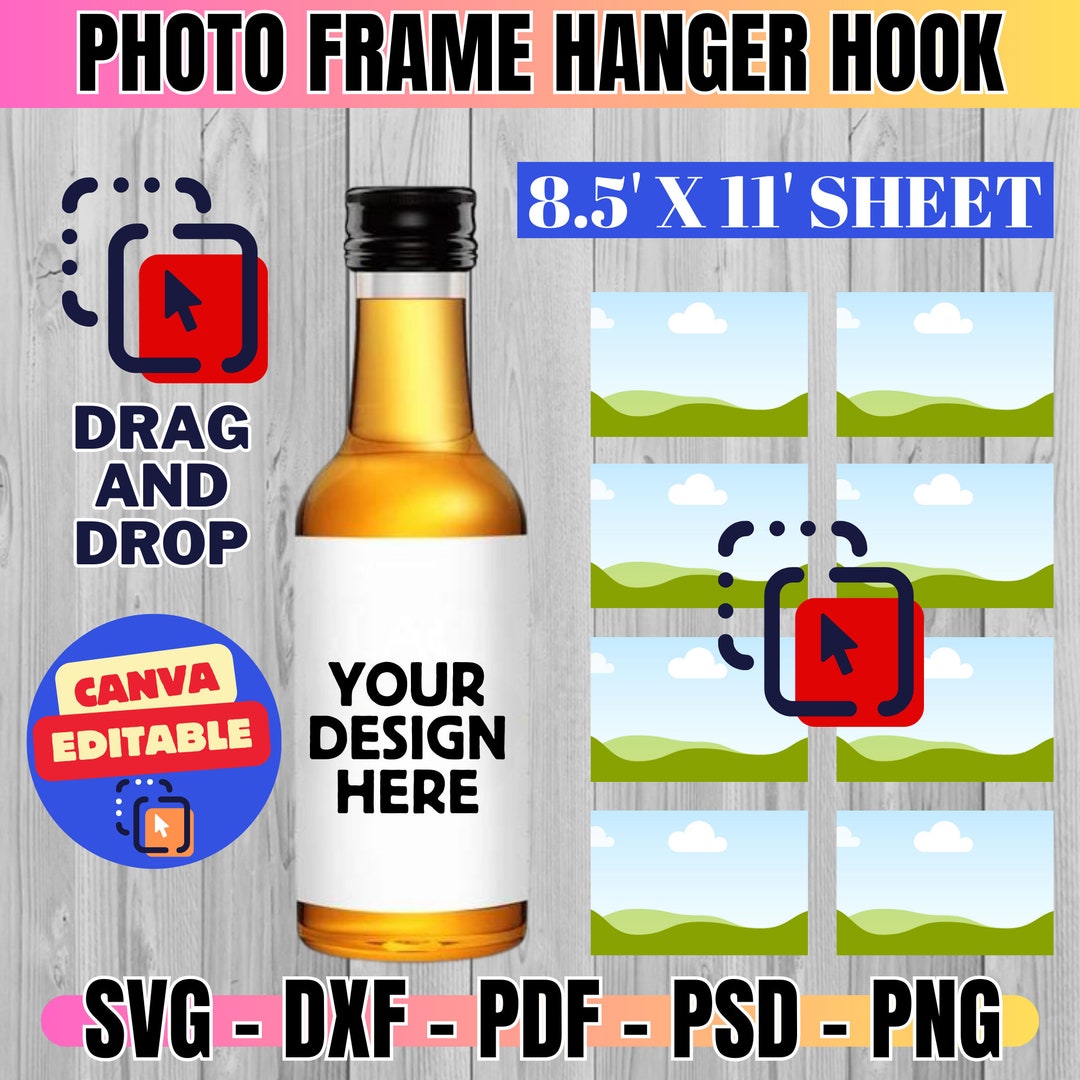 Mini Wine Bottle Label Template, 50 Ml Liquor Label Template, Wine ...