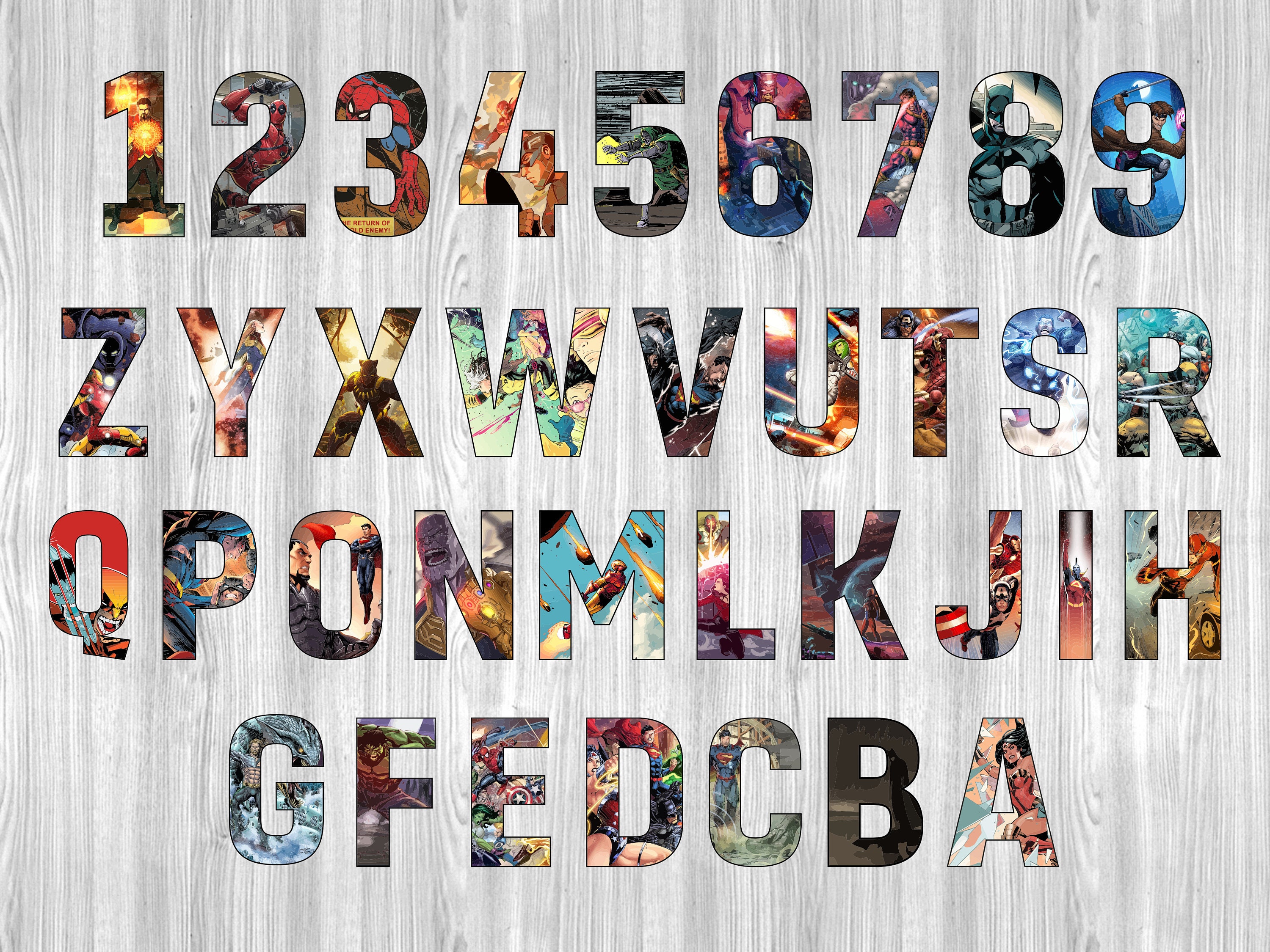 Super Hero Svg Doddle Alphabet Font Letters Svg Super Hero Svg Png ...