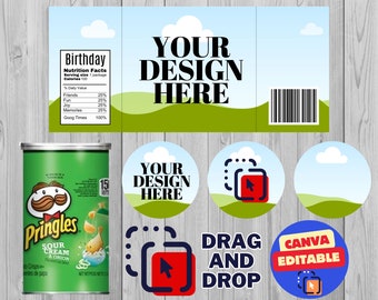 Pringles 2.3 Oz Labels Template, Pringles Template, Canva Editable ...