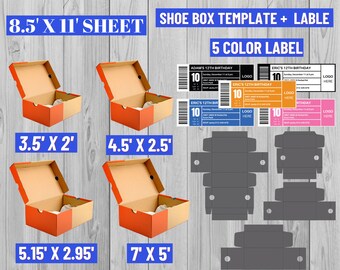 Shoe Box Template Bundle, Sneaker Box Template Bundle Svg, Shoe Box ...