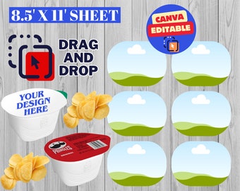Snack Template, Snack Stack Chip Topper Label Template, Party Favor ...