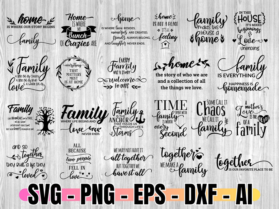 Family Quotes Bundle, Quote Sign Svg, Family Quote Png, Farmhouse ...