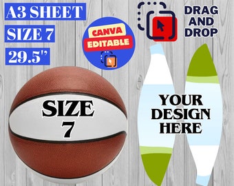 Basketball Panel Template, Size 7 Basketball Template, Canva Template ...