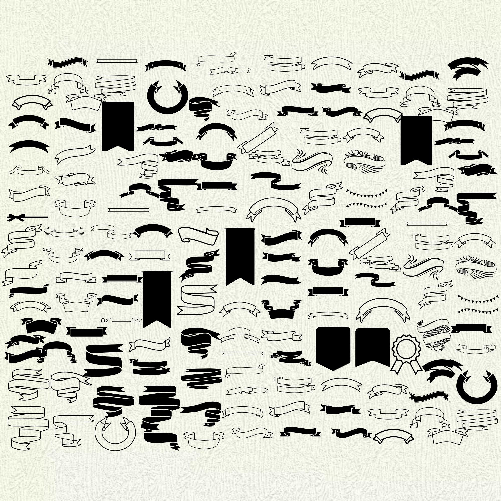 Banner Svg, Ribbon Svg Bundle, Ribbon Banner Svg Cut Files, Banners Svg ...