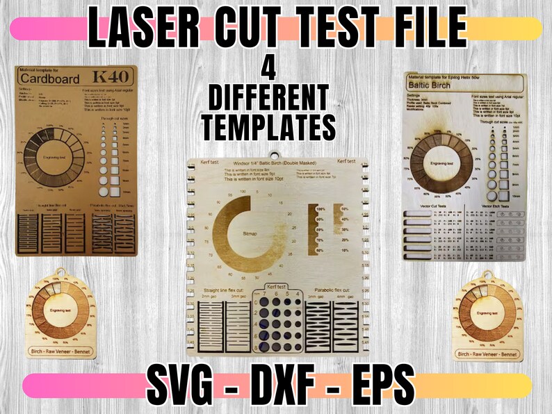 Laser Test File, Laser Cut Files, Lightburn Test File, Glowforge Test ...