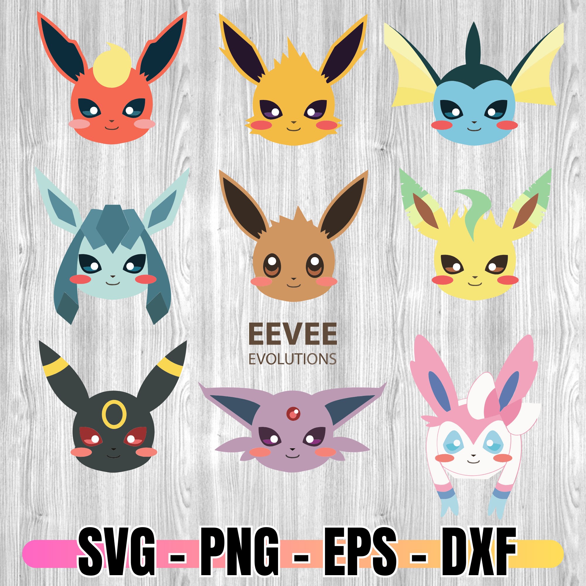 Eeveelution Bundle, Eeveelution Svg Bundle, 37 Designs, Eeveelution Svg ...