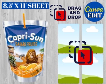 Capri Sun Template SVG Template, Blank Capri Label, Juice Pouch Label ...
