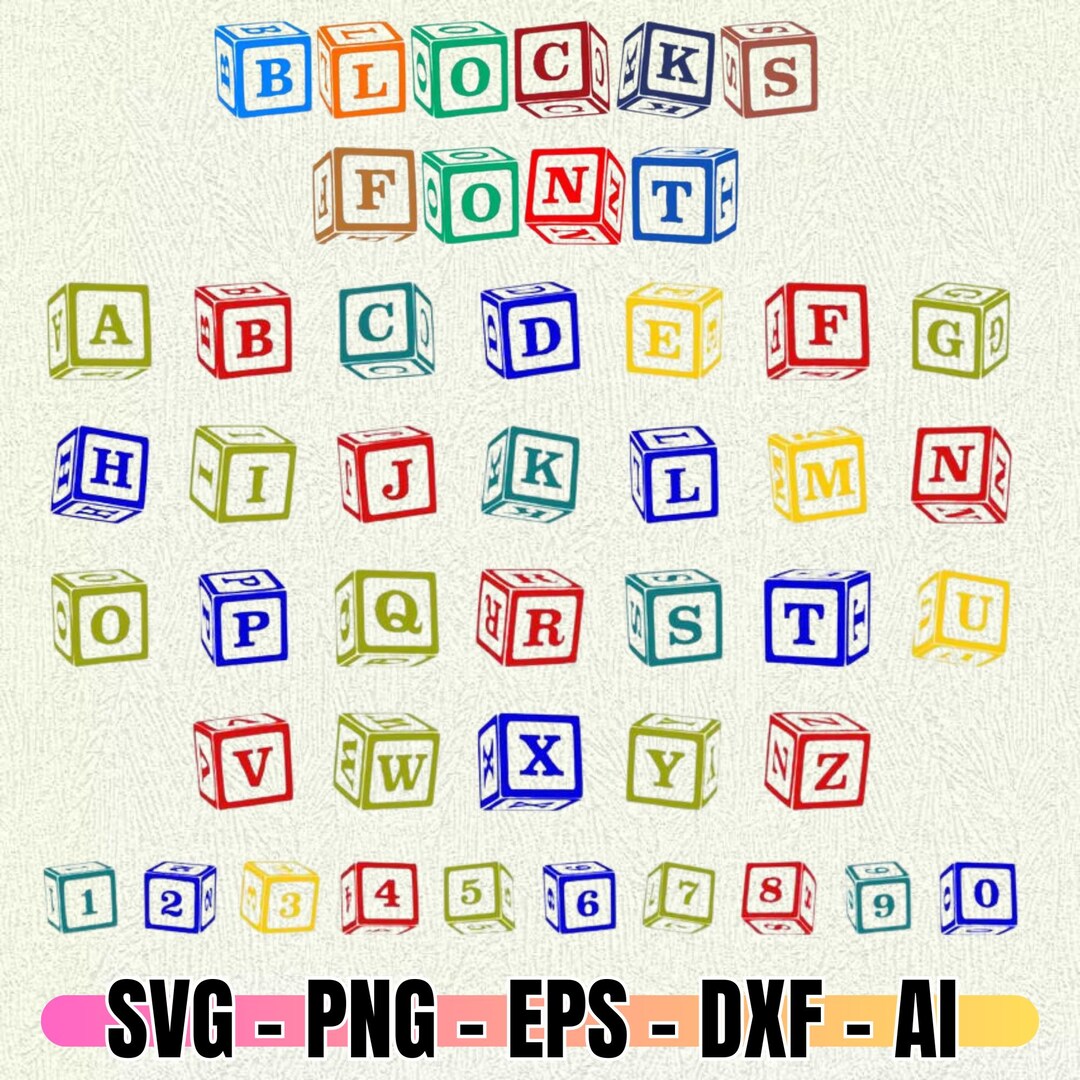 Blocks Font SVG Toy Blocks Font SVG Alphabet Blocks SVG Toy Block block ...