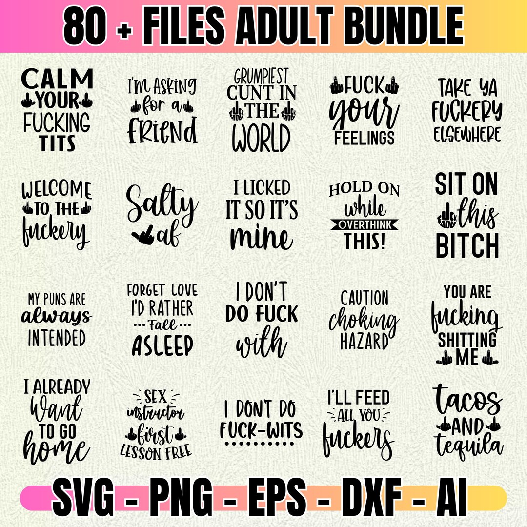 Adult Svg Bundle, Funny Adult Bundle, Funny Svg Bundle, Shirt Bundle ...