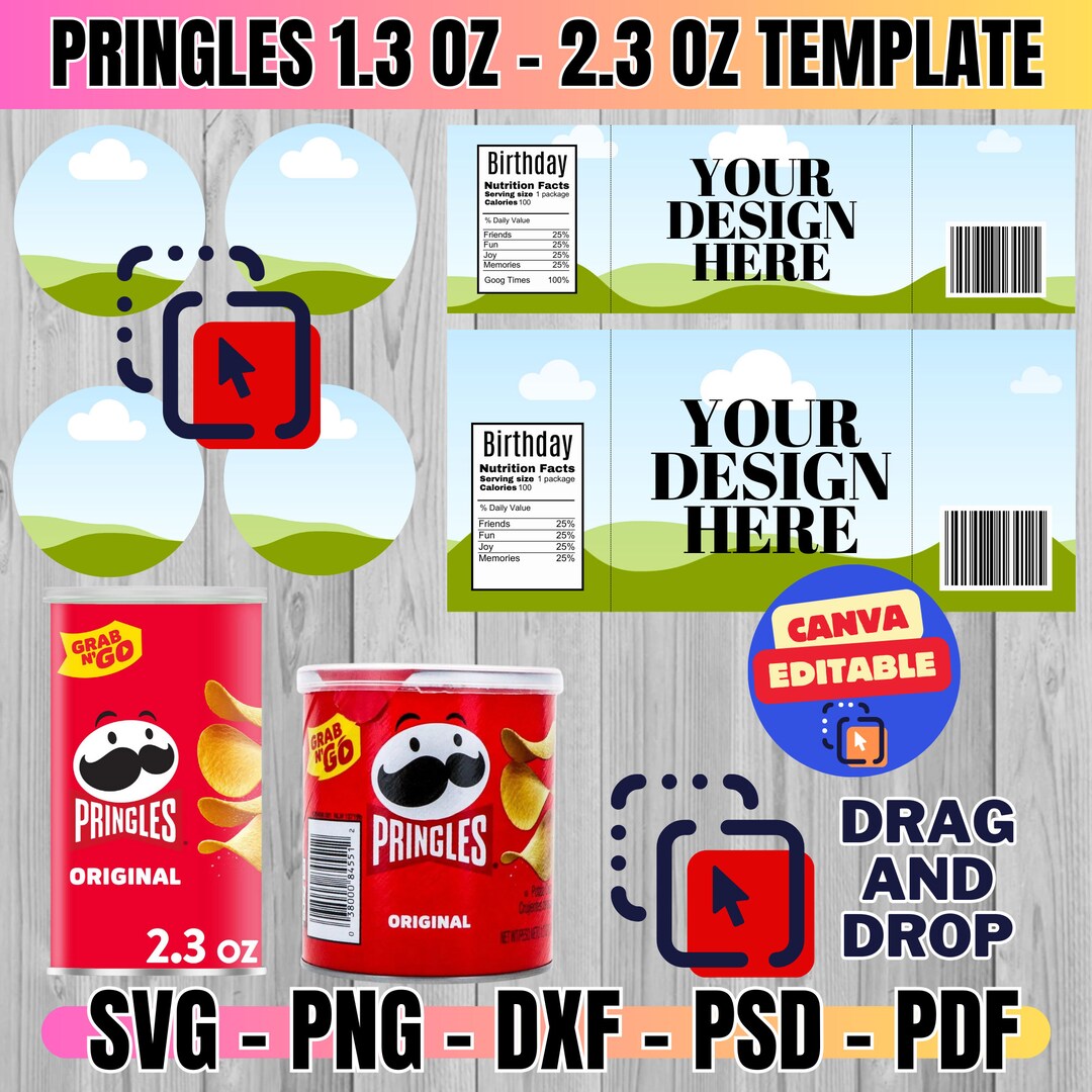 Pringles 1.3 Oz Labels Template, Pringles 2.3 Oz Labels Template, Chip ...