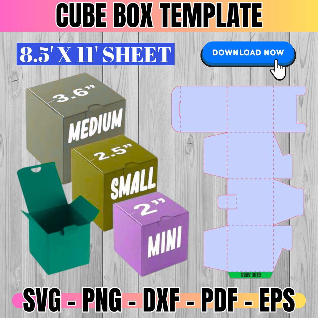 Cube Box Template Bundle, Square Box Template Svg, Classic Box Template ...