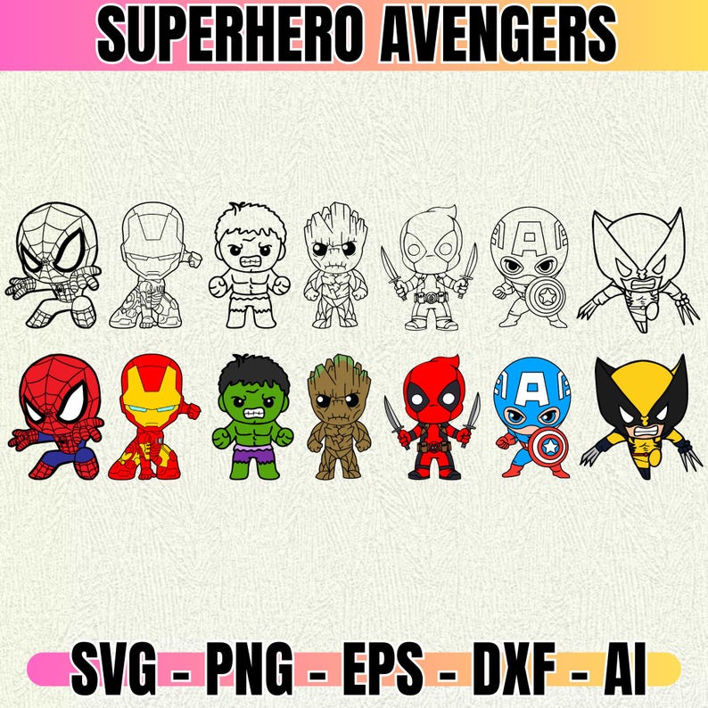 Superhero Svg / Baby Superhero Cricut Vector Bundle / Superhero DIY ...