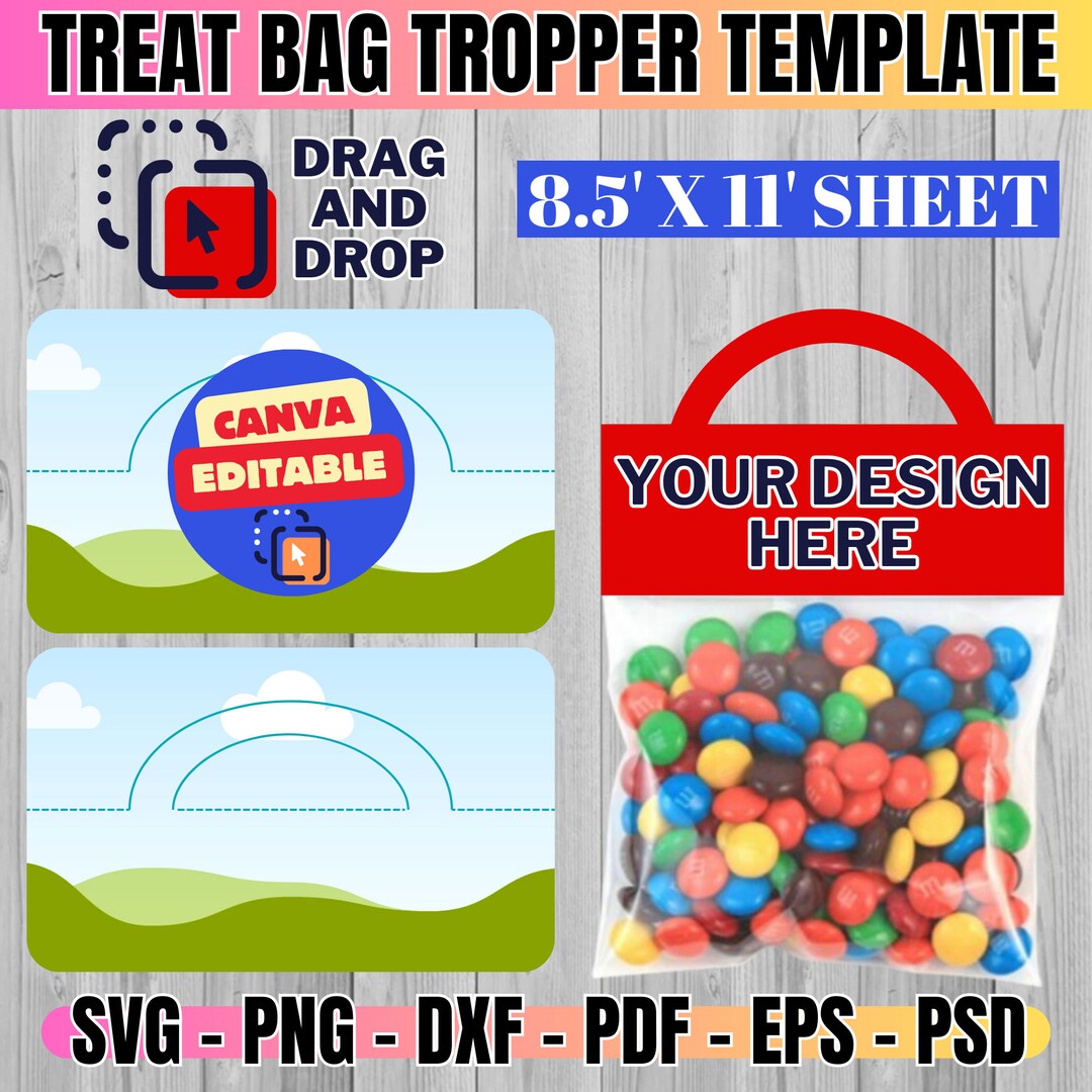 Treat Bag Tropper Template Svg, Treat Bag Troppers Template Svg, Bag ...
