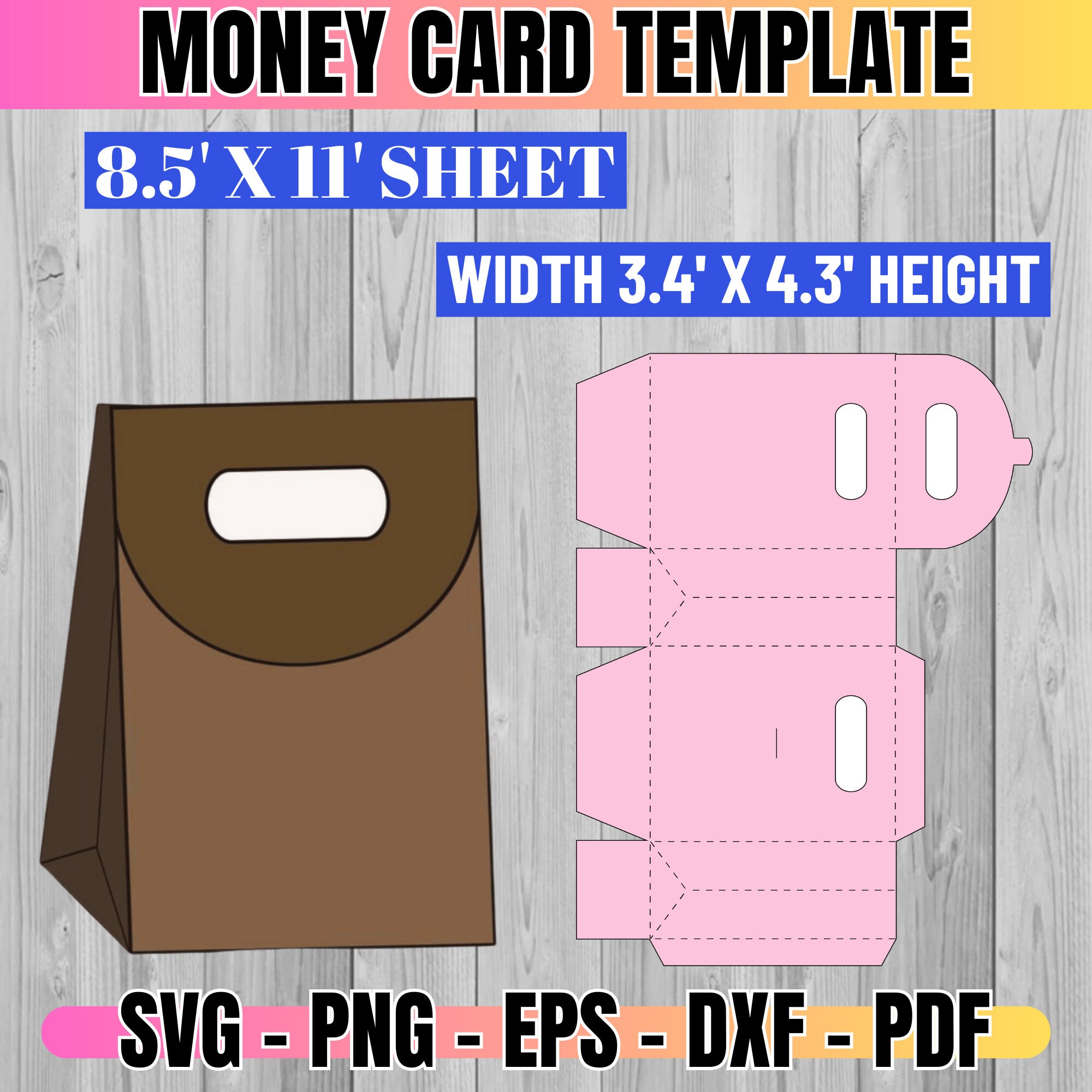 Paper Bag Template Svg, Mini Paper Bag Template, Birthday Bag Svg ...