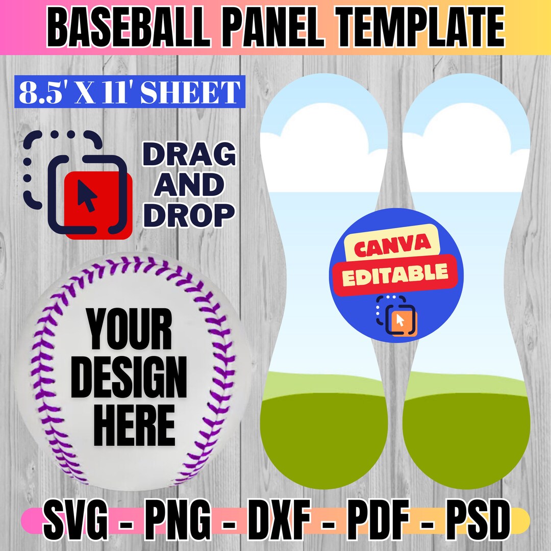 Baseball Panel Template Svg, Baseball Leather Blank Template, Photo ...