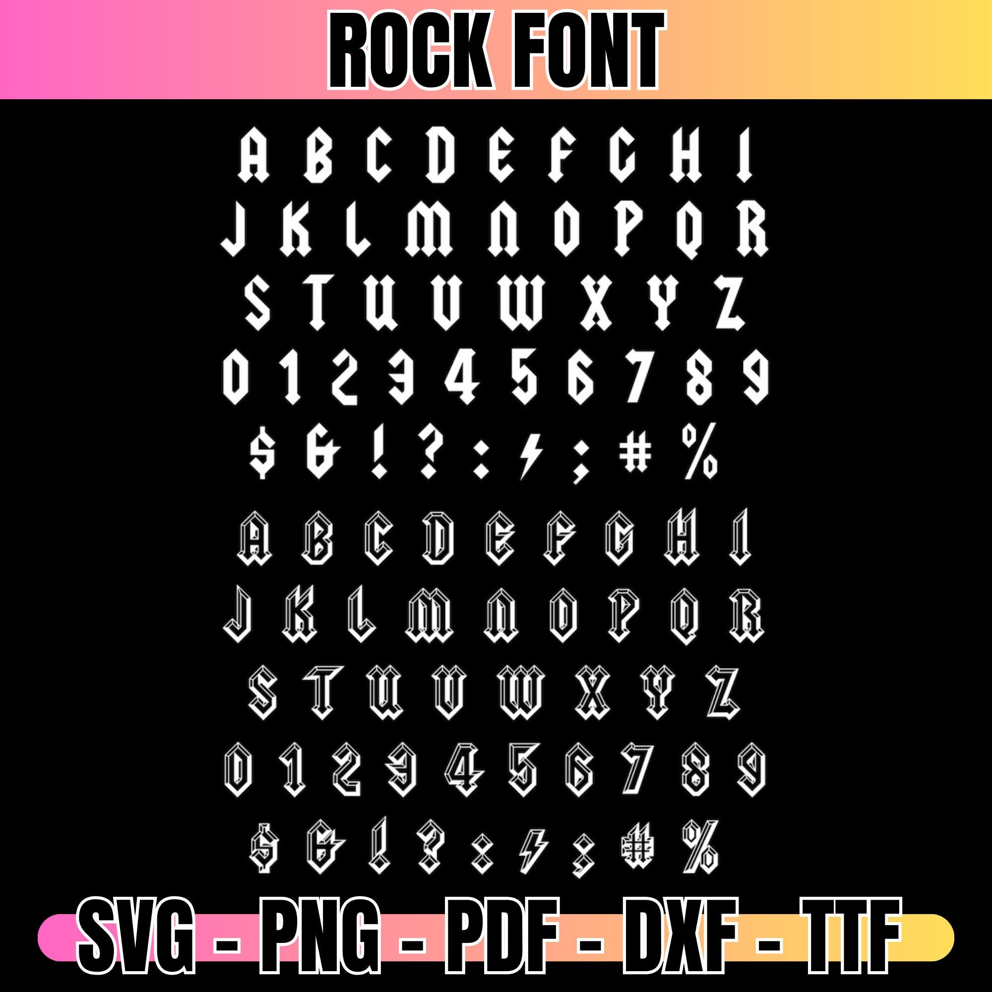 Rock Font, Hard Rock Font, Heavy Metal Font, Music Font, Metal Font ...