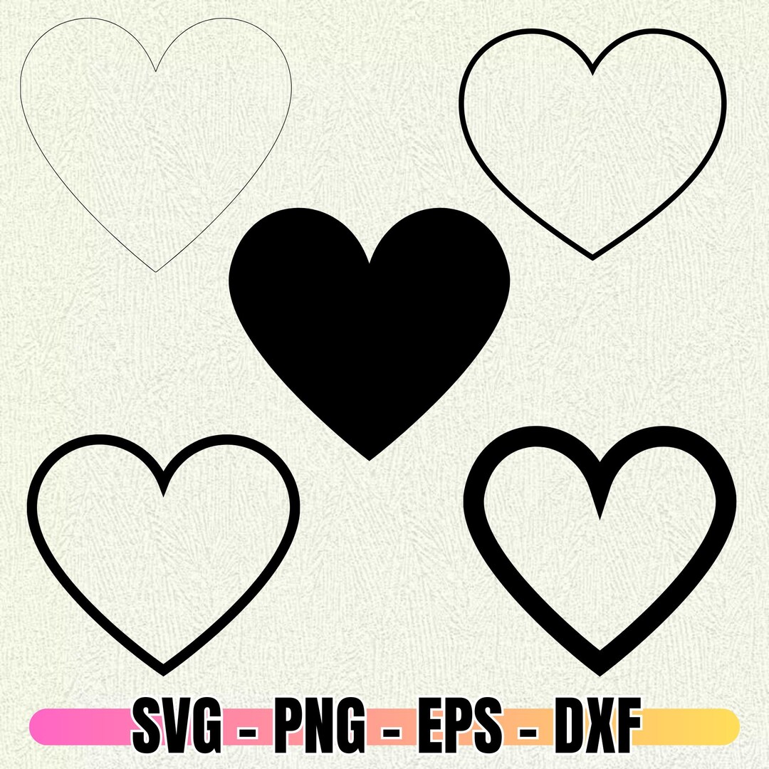 Hearts Svg Bundle, Heart Outline Svg, Heart Cut Files, Heart Clipart ...