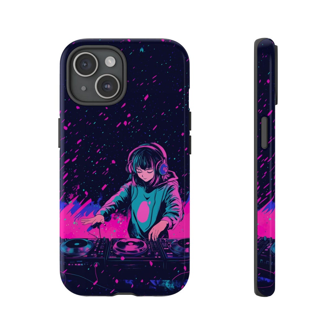 Neon DJ Phone Case Modern Anime Art Cover for iPhone 16 Pro Max, 15 ...