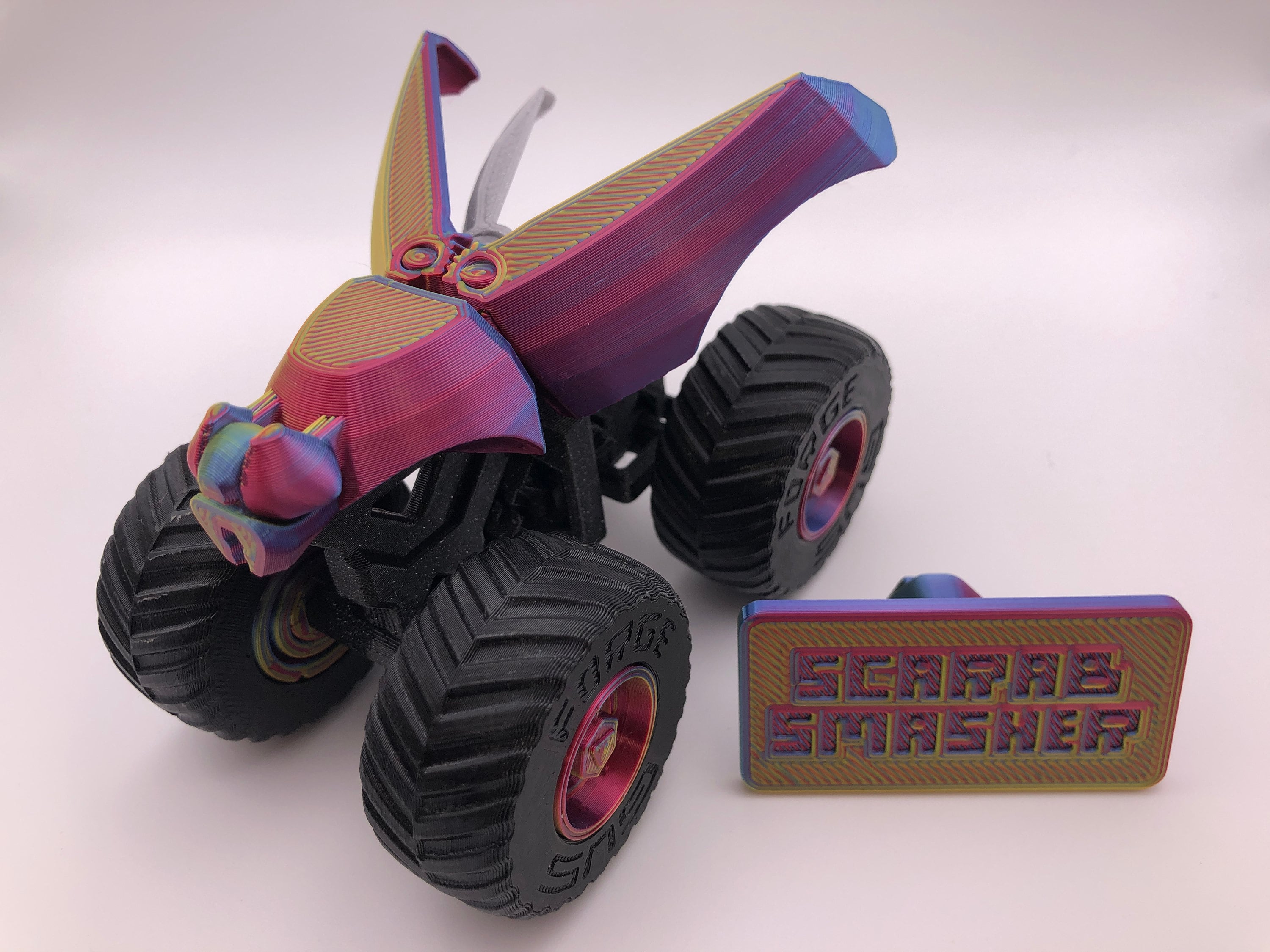 MONSTER TRUCK "scarab Smasher" - Stls for 3D Printing! Print-in-place ...