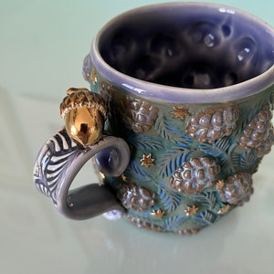 Pine Cone Cup With Gold Stars 1 - Etsy