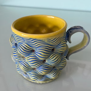 Blue and Yellow Wave Cup - Etsy