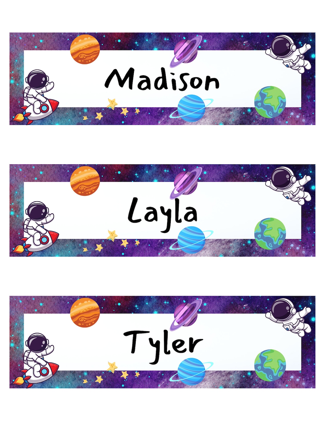 Solar System Outer Space Themed Desk Name Tags for Classroom - Etsy