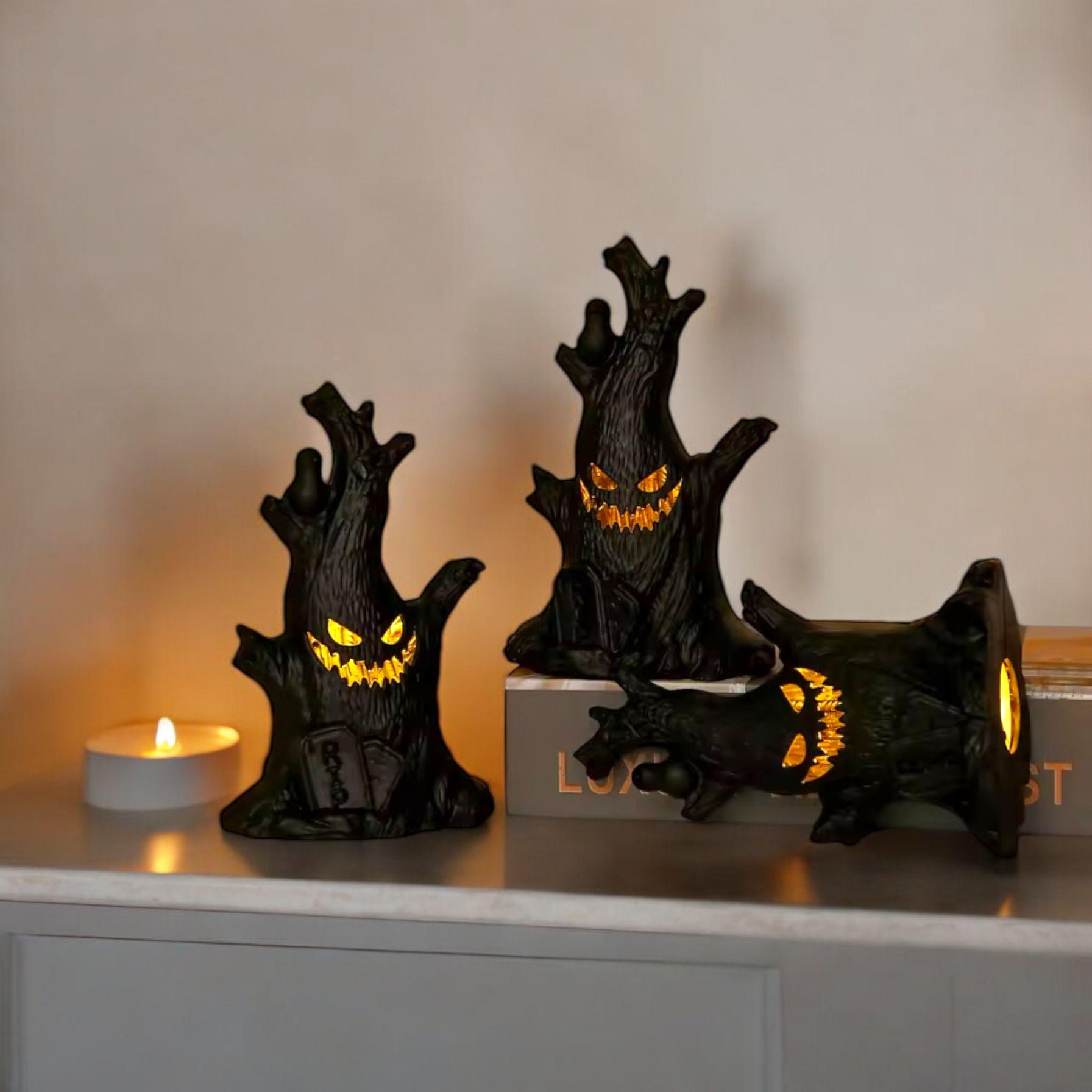 LED Ghost Tree Lights Halloween Glow Decorations Spooky Atmosphere for ...