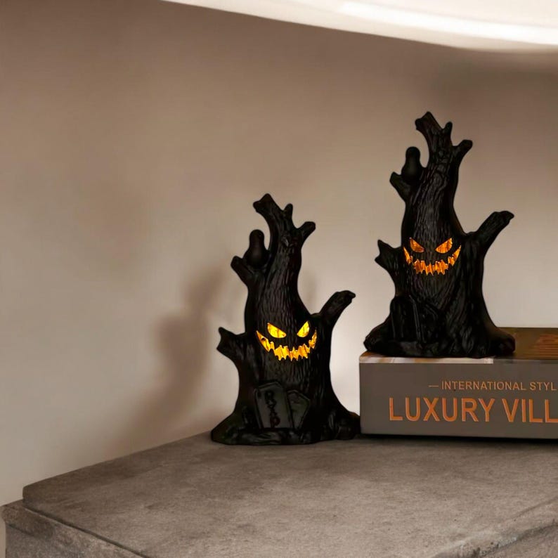 LED Ghost Tree Lights Halloween Glow Decorations Spooky Atmosphere for ...