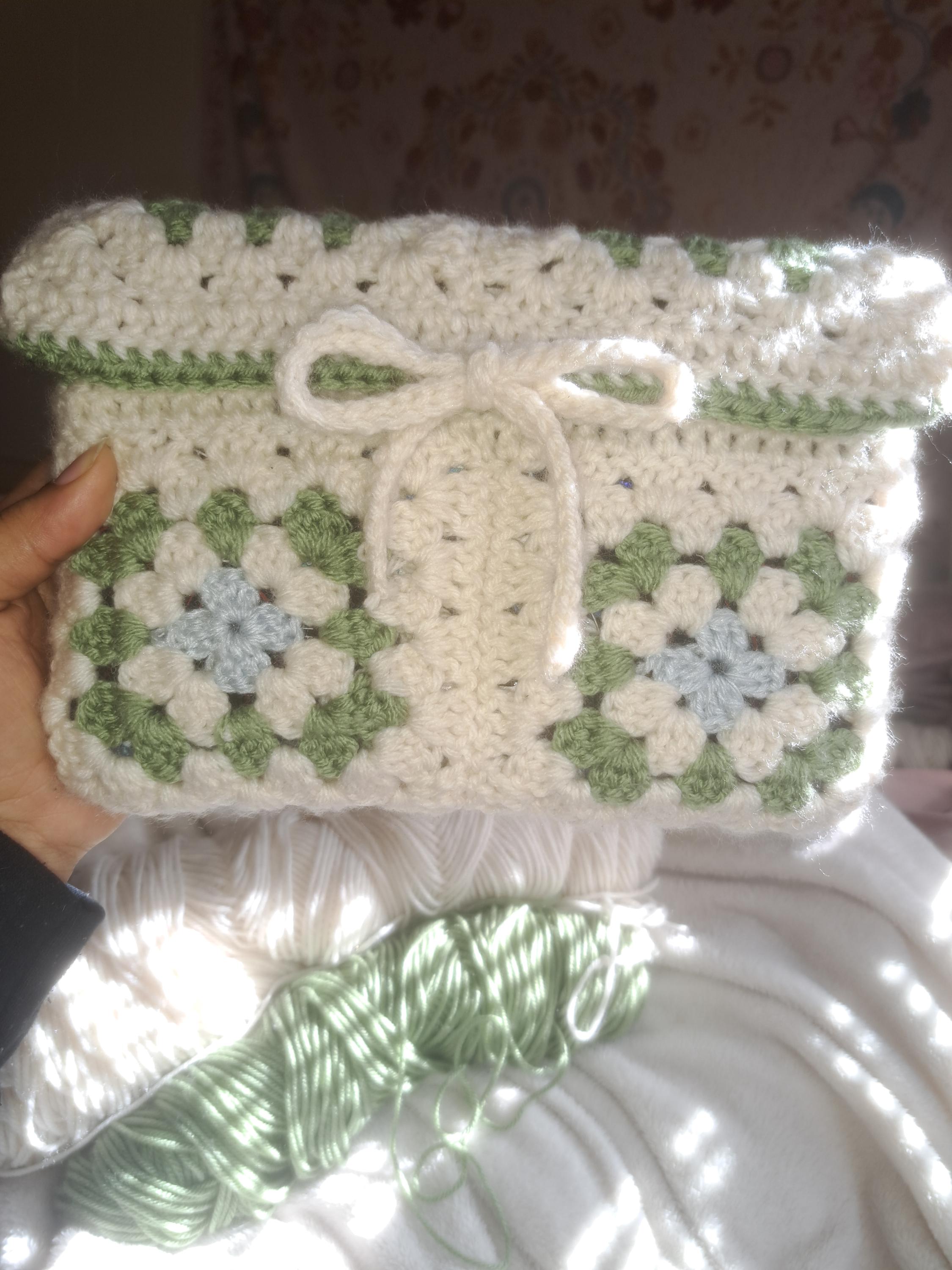 Granny Square Crochet Book Cover Coquette - Etsy