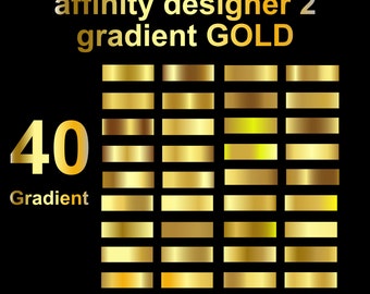 Bright Gold Metallic Gradient Swatches for Affinity Designer, Affinity ...