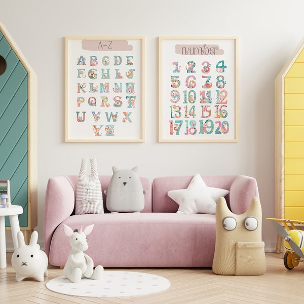 Colorful Alphabet Posters - Etsy
