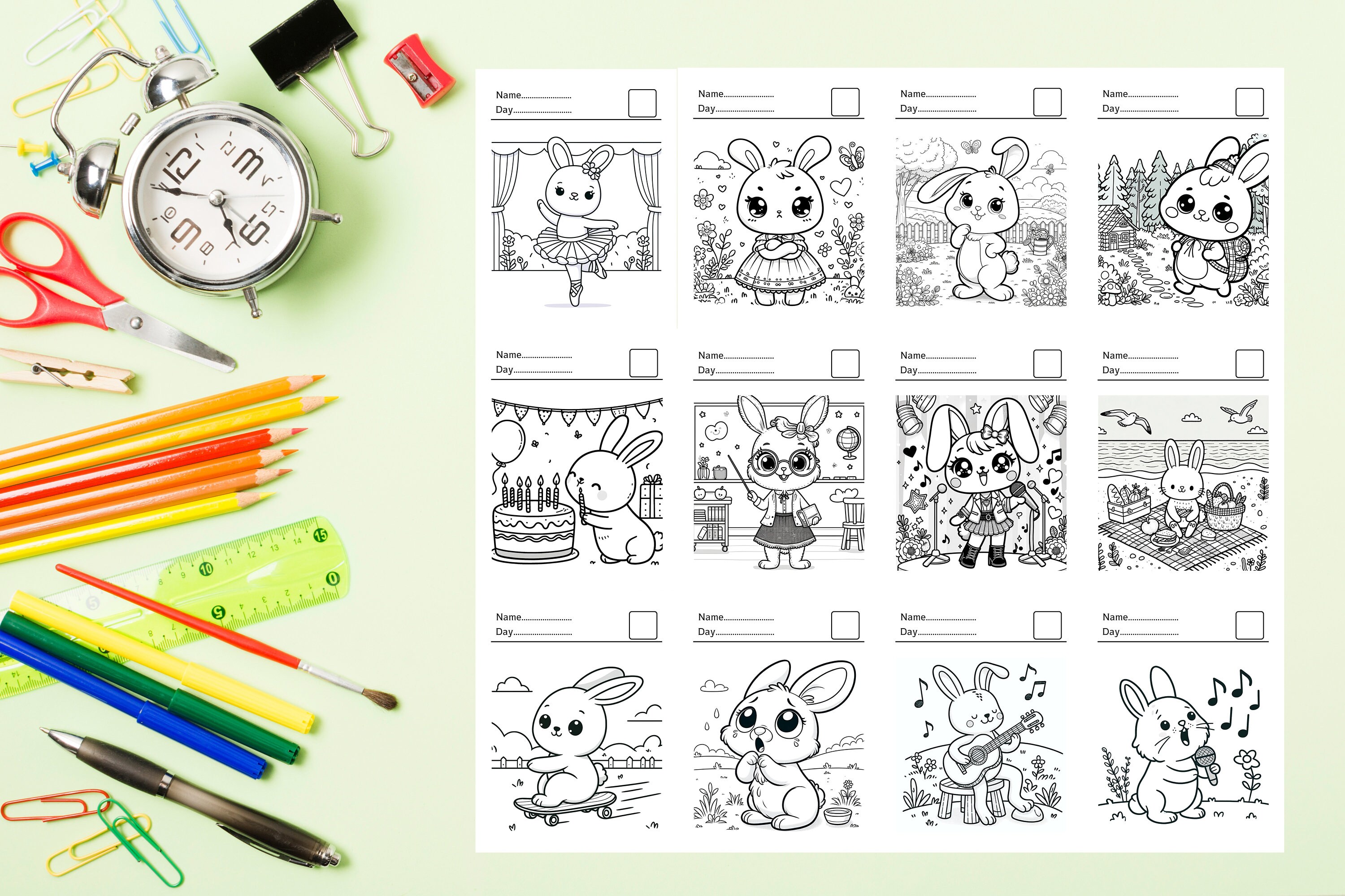 Little Bunny Coloring Pages Little Bunny Coloring Book Bunny in the ...
