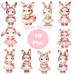 Happy Dirthday Rabbit Clipart, DIGITAL DOWNLOAD, Cute Watercolor, Baby ...