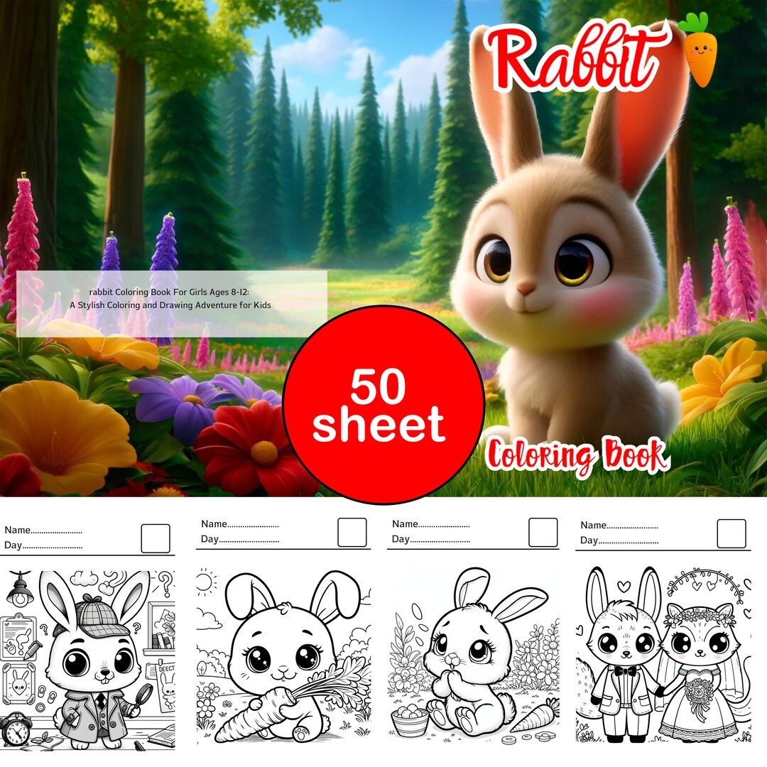 Little Bunny Coloring Pages Little Bunny Coloring Book Bunny in the ...