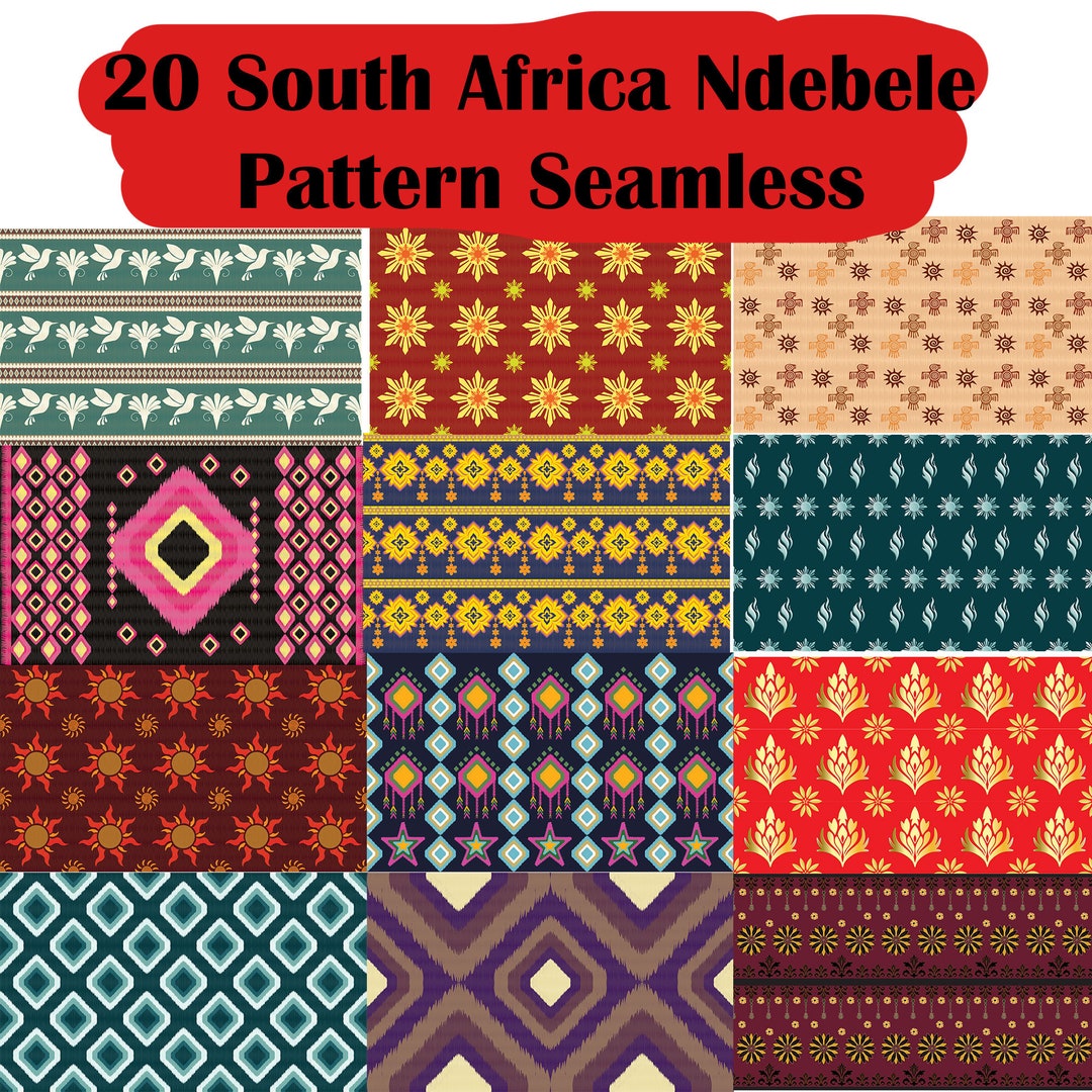 South Africa Ndebele Pattern Seamless Digital Papers-tile Patterns ...