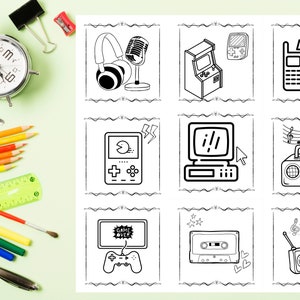 90's Themed Coloring Pages for Adults and Kids! 90's Coloring Book, Fun ...