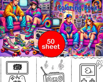 Printable 90's Coloring Pages - Etsy UK