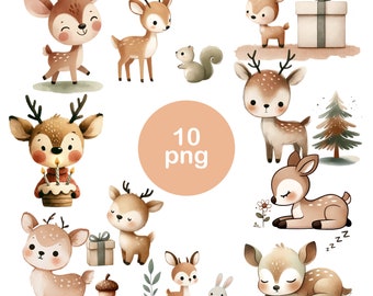 Happy Dirthday Rabbit Clipart, DIGITAL DOWNLOAD, Cute Watercolor, Baby ...