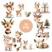 Happy Dirthday Deer Clipart, DIGITAL DOWNLOAD, Cute Watercolor, Baby ...