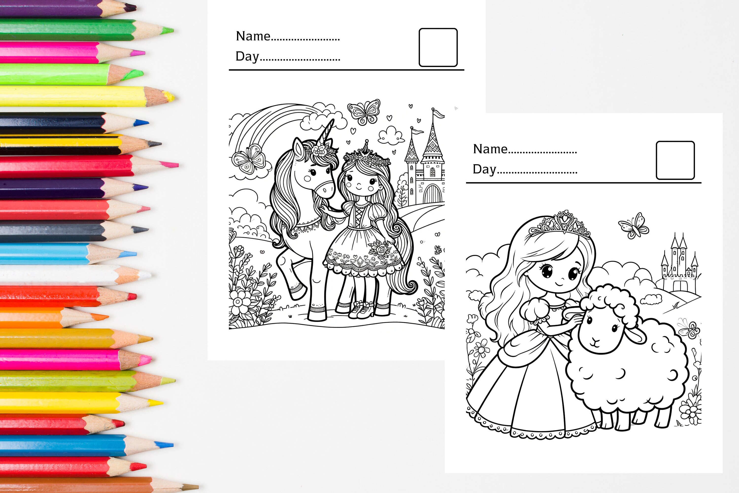 Princess Coloring Book Pages for Girls Kids Coloring Pages, Easy to ...
