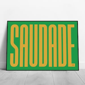 Saudade – Original Portuguese/brazilian Wall Art, Typography Poster ...